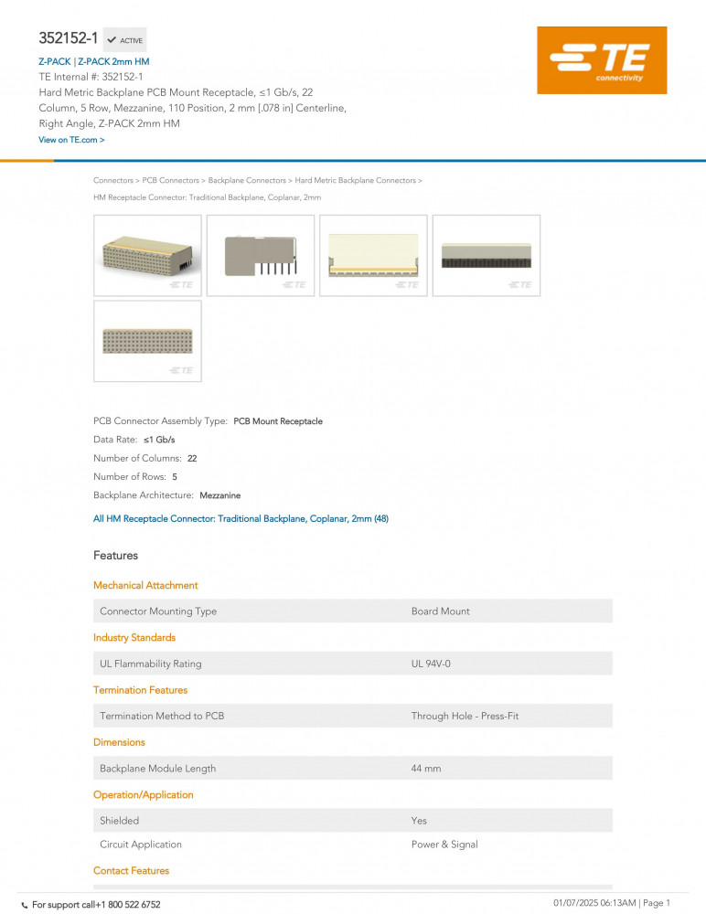 352152-1 technical document page 1