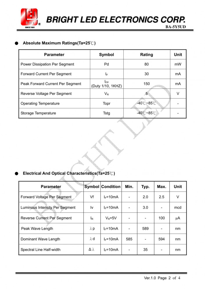 BA-5Y5UD datasheet page 2