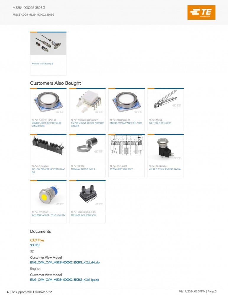 M5254-000002-350BG technical document page 3