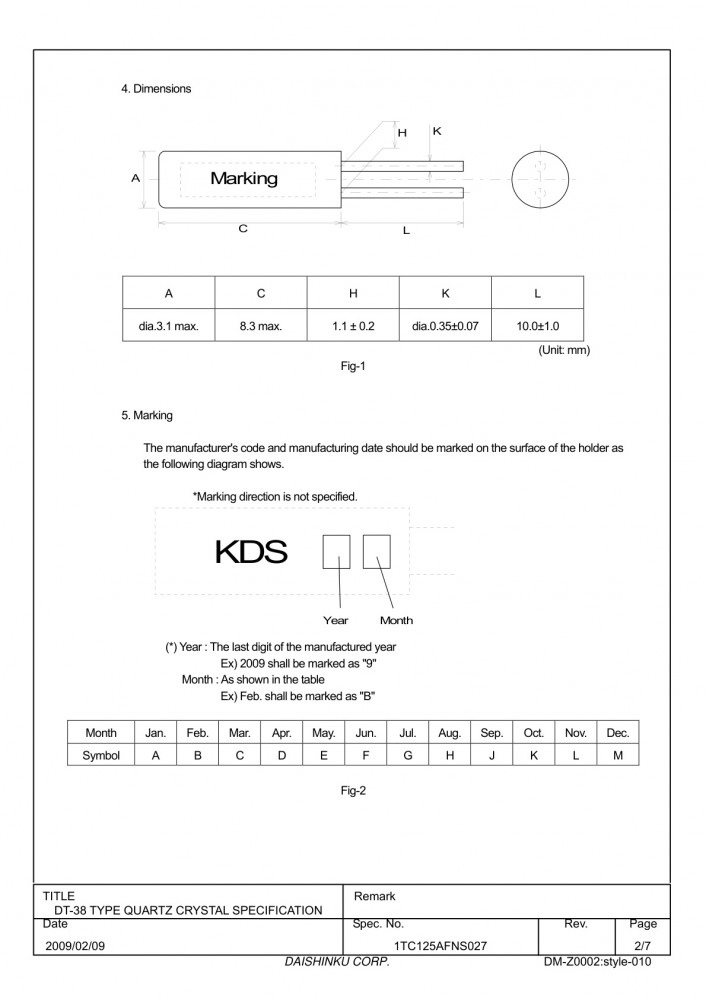 KDS 1TC125AFNS027 specification page 3