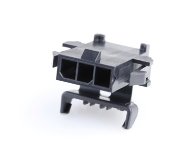 Micro-Fit TPA Panel Mount Plug Housing, Single Row, 3 Circuits, UL 94V-0, Low-Halogen, Black for sale