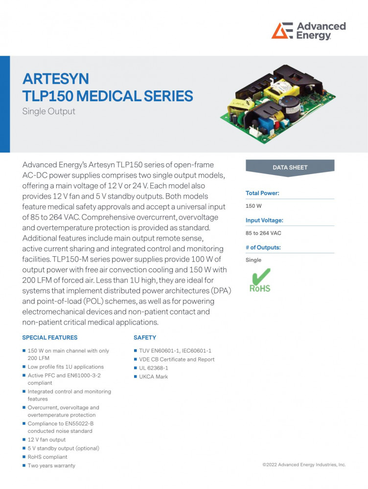 TLP150R-96S12FJ datasheet page 1