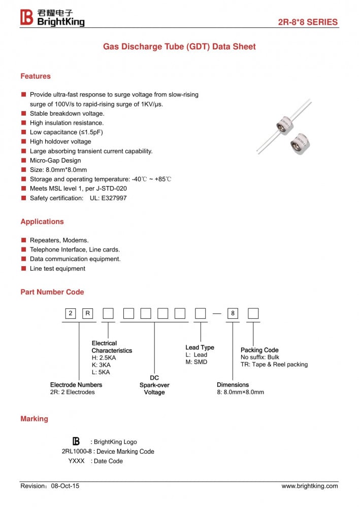 Brightking GDT datasheet page 1