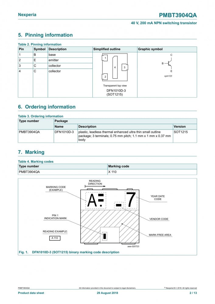 PMBT3904QAZ datasheet page 2