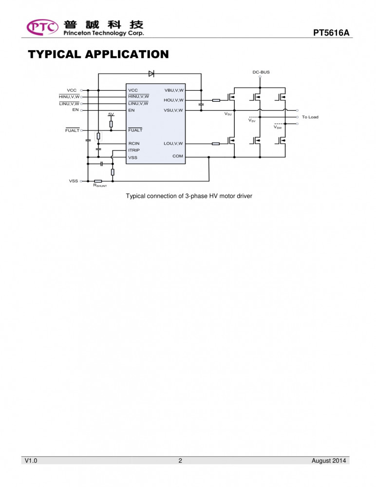 PT5616A datasheet page 2