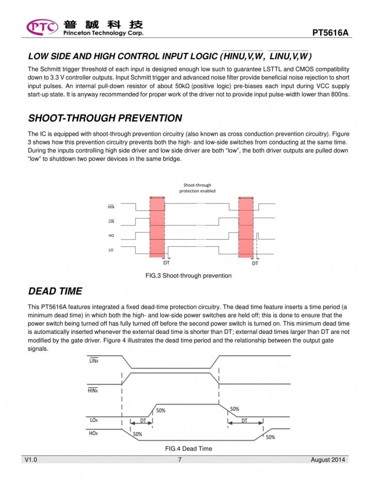 PT5616A datasheet page 7