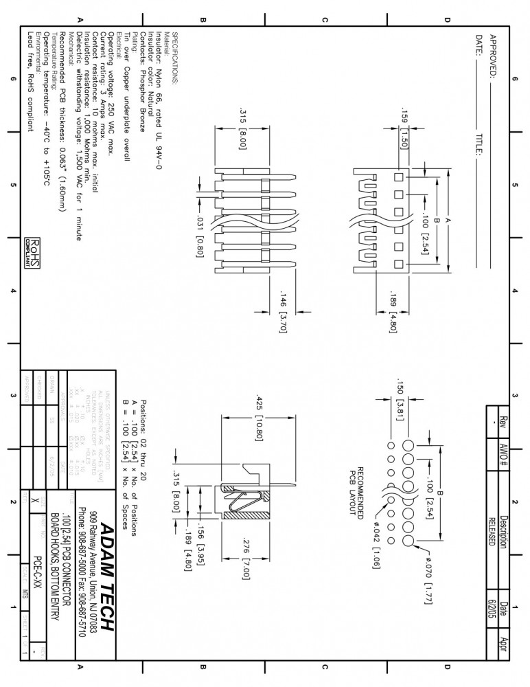 ADAM TECH PCE-C-08 technical document page