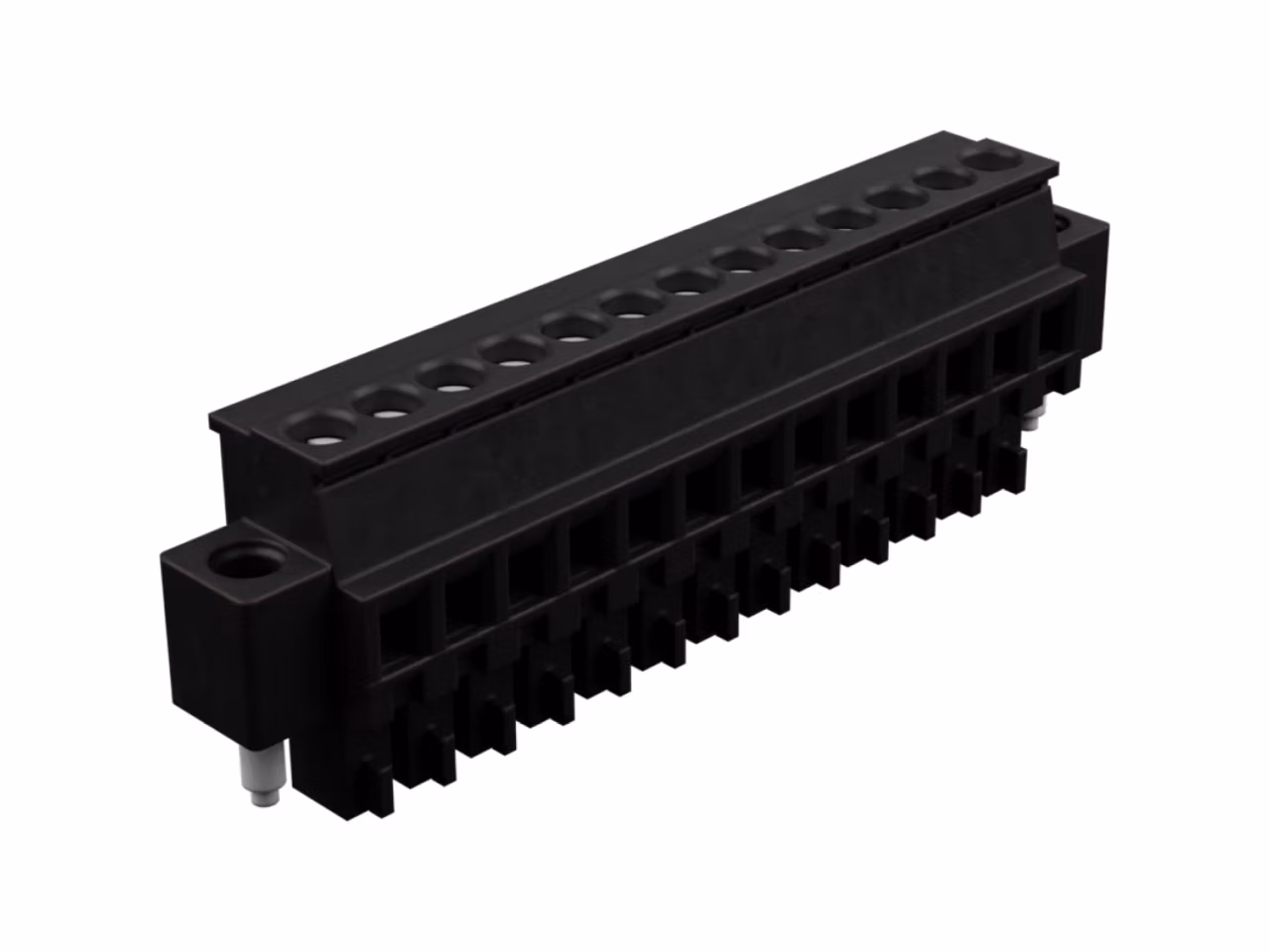 3.81mm Pitch Eurostyle Vertical Plug, with Retention Screws and Reverse Imprinting, Front Wire Entry, Black, 13 Circuits for sale