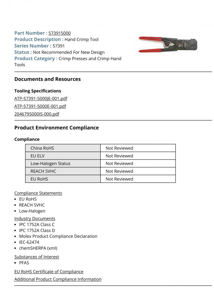 Technical document image 1 for Molex 573915000