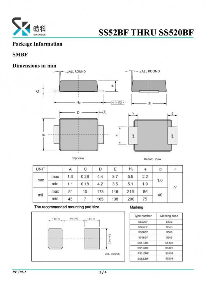 SS510BF technical document page 3