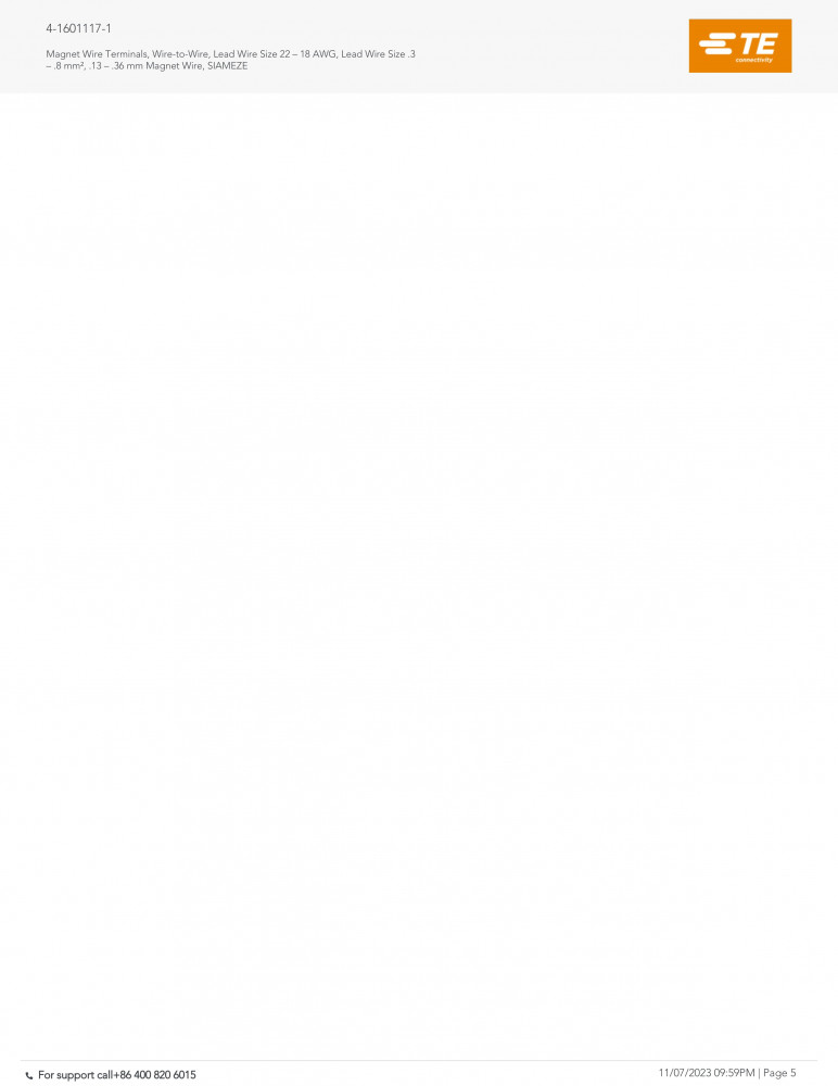 TE Connectivity technical document page 5