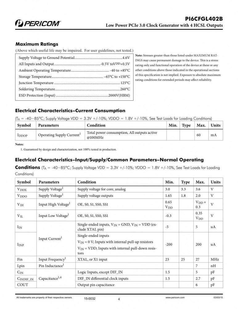 PI6CFGL402BLIE datasheet page 4