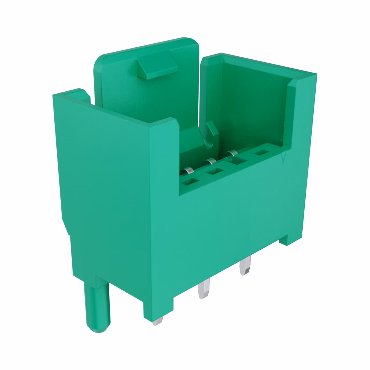 Appli-Mate RAST 2.5 Header, Vertical, 5 Circuits, Tin (Sn) Plating, Glow-Wire Capable, Positioning Keys B, D, and E Blocked, Circuit 4 Voided, with Latch, Green for sale