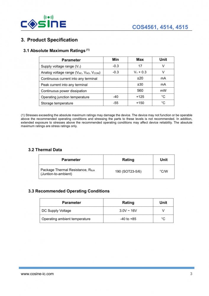 COS4561 datasheet page 3