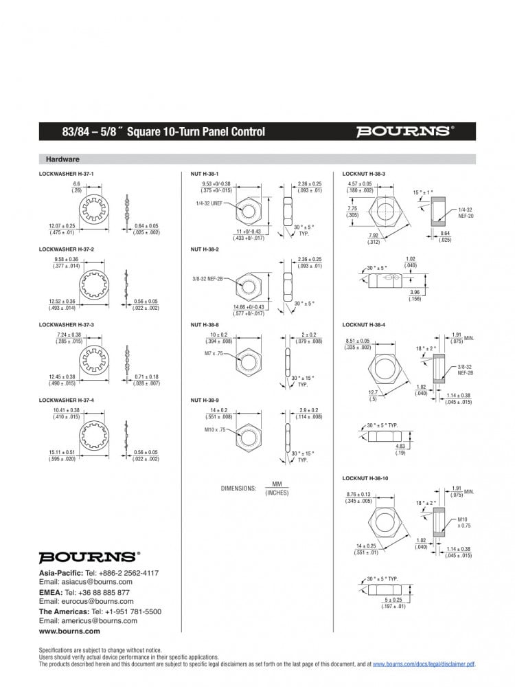 BOURNS 83/84 datasheet page 4
