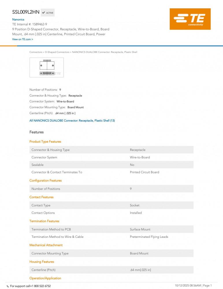 SSL009L2HN technical document page 1