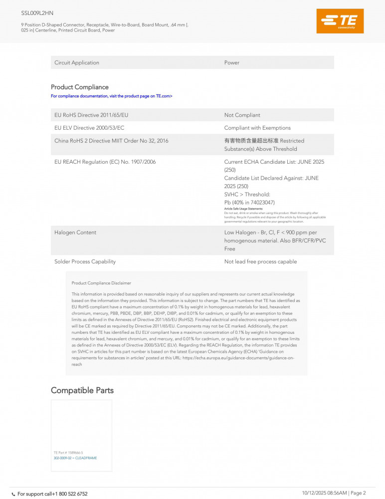 SSL009L2HN technical document page 2