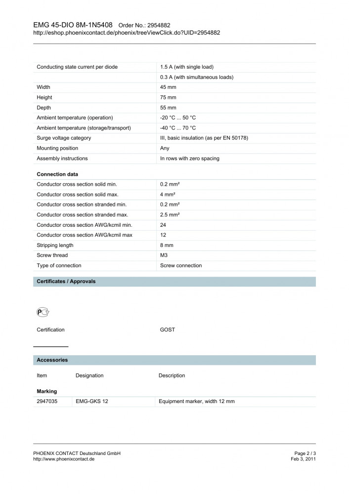 Phoenix Contact 2954882 technical document page 2