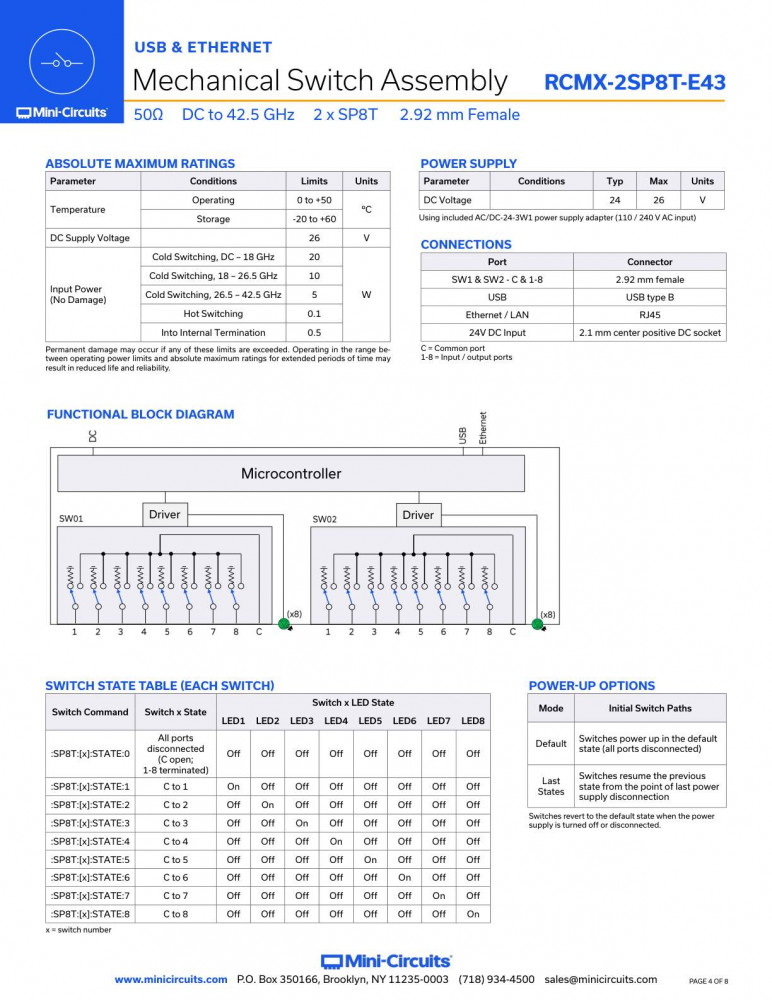 RCMX-2SP8T-E43 datasheet page 4