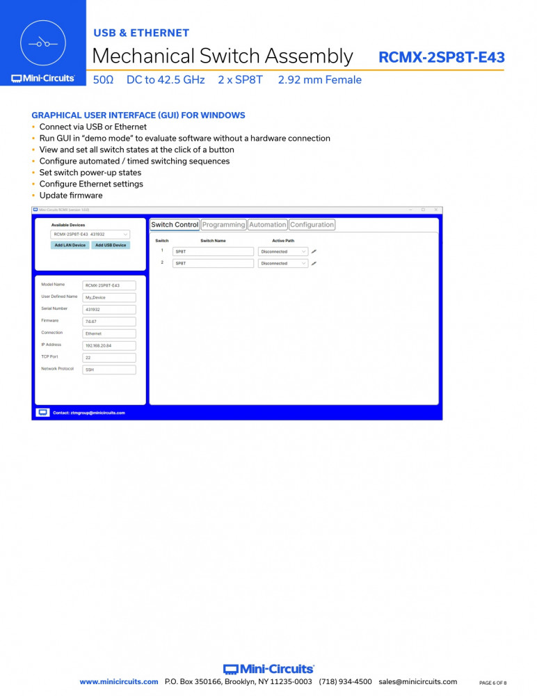 RCMX-2SP8T-E43 datasheet page 6