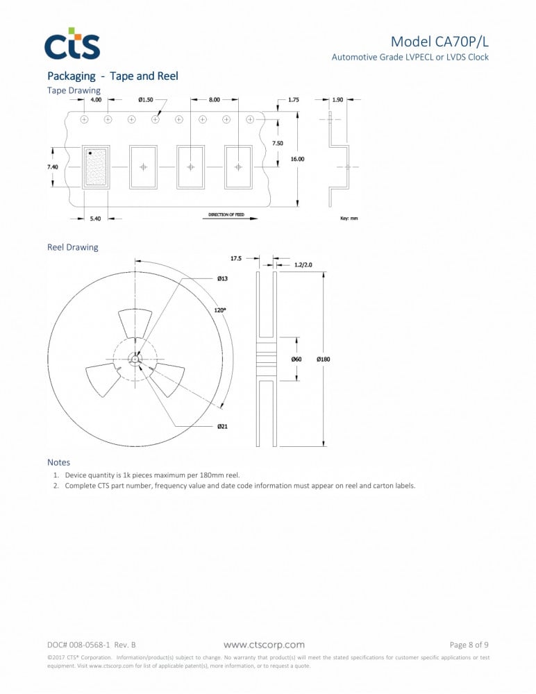 CTS CA70L7425ILR datasheet page 8
