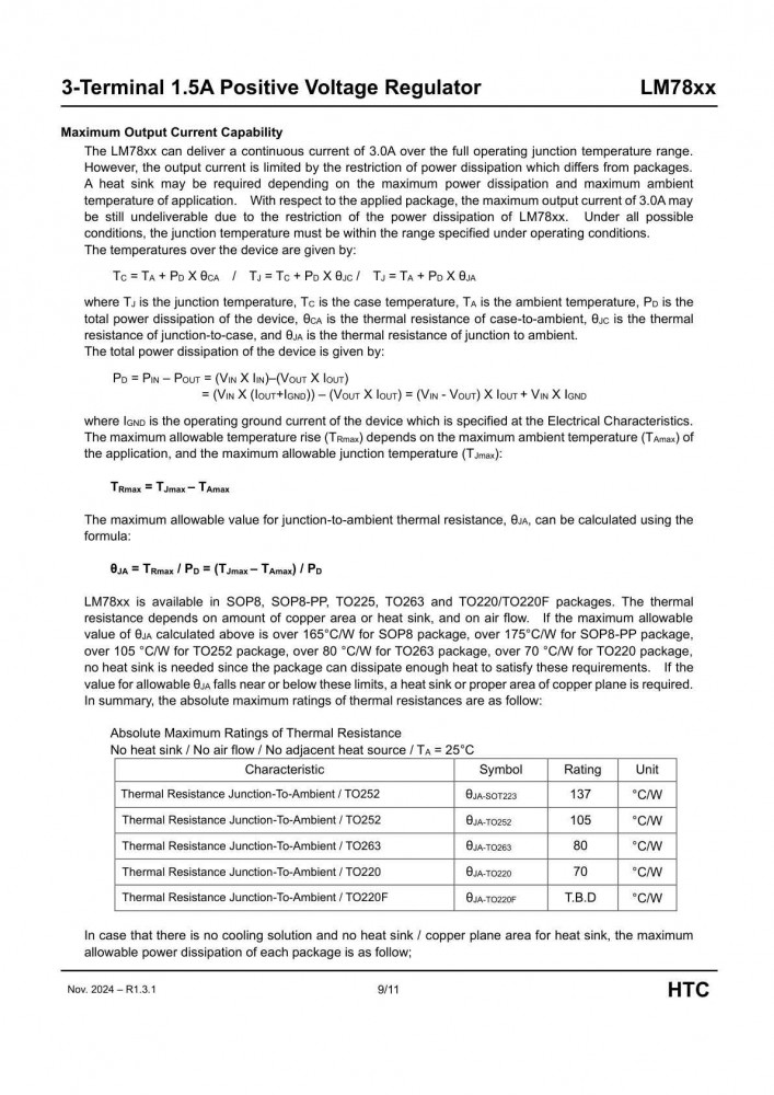 HTC LM7812T datasheet page 9