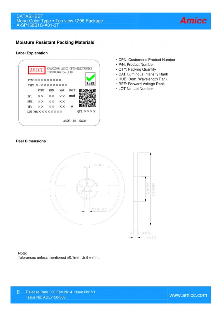 A-SP150B1C-A01-3T datasheet page 8