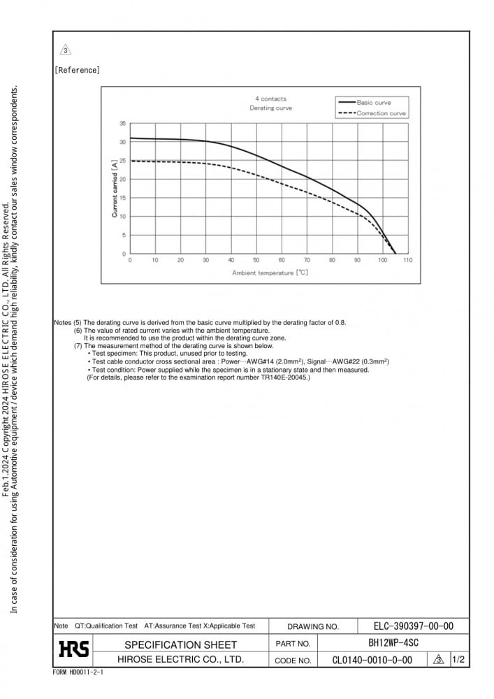HRS BH12-SC-213 specification sheet page 2