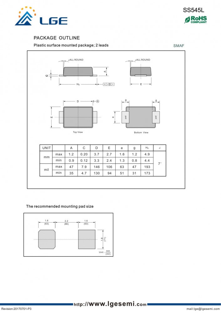 SS545L(SMAF) datasheet page 3