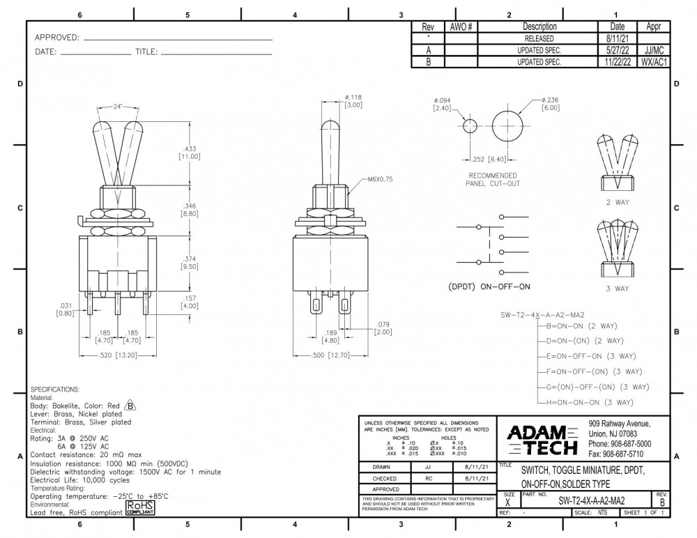 SW-T2-4E-A-A2-MA2 technical document preview