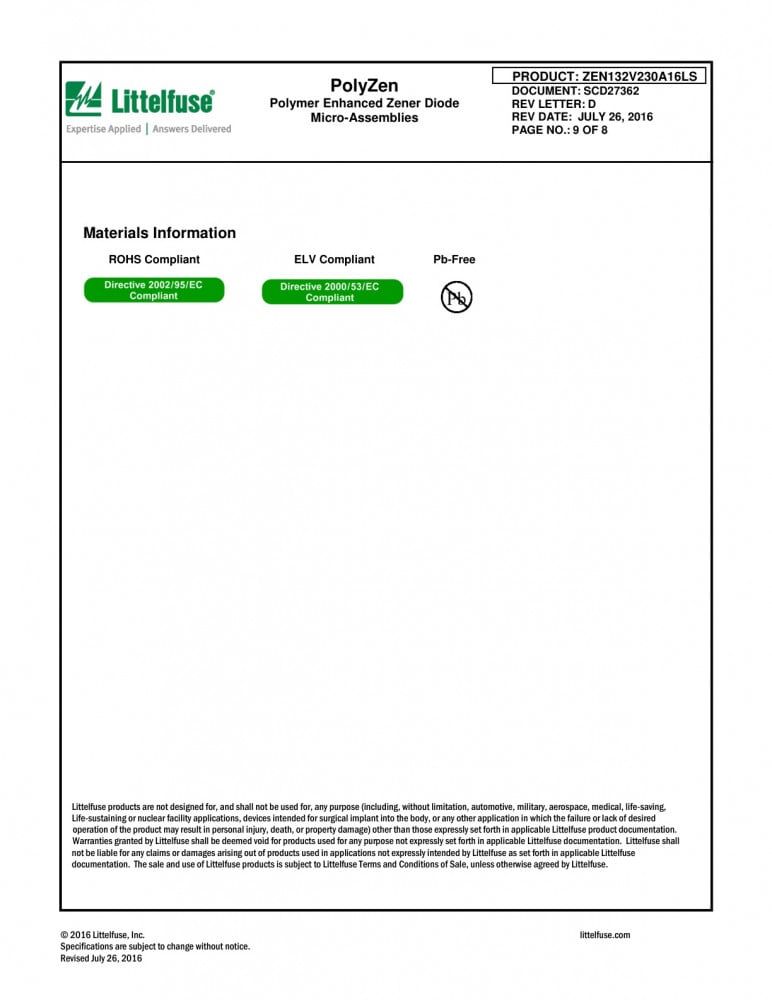 ZEN132V230A16LS datasheet page 9