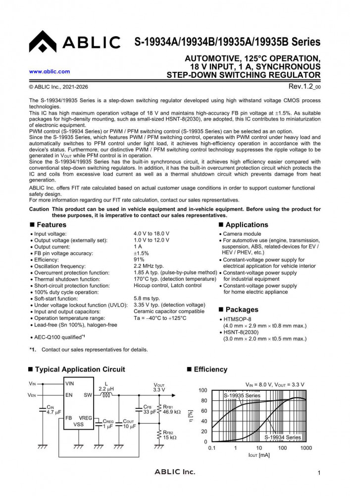 S-19934A/B datasheet page 1