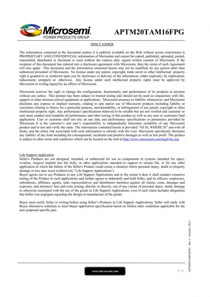 APTM20TAM16FPG datasheet page 7