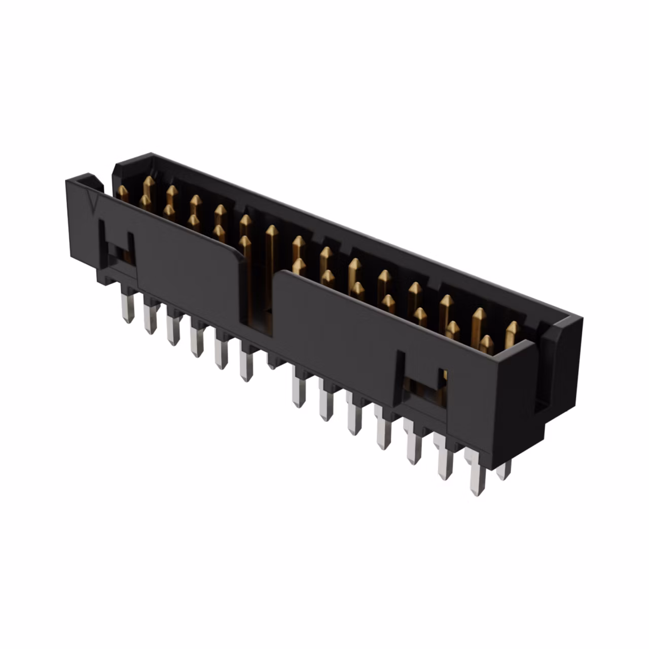 2.00mm Pitch, Milli-Grid PCB Header, Dual Row, Vertical, Through Hole, Shrouded, 28 Circuits, Circuit 13 Voided, 0.38µm Gold (Au) Plating, 2.50mm Tail Length, Dual Side Slots, Dual Friction Locks, Center Polarization, Tube for sale