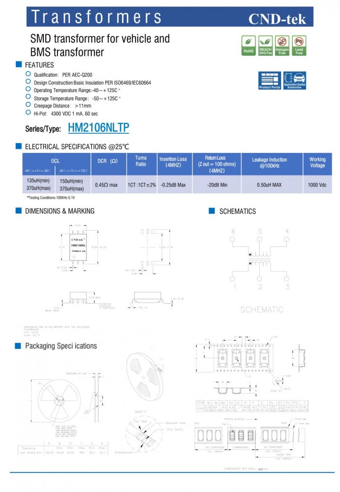 HM2106NLTP-CND technical document preview