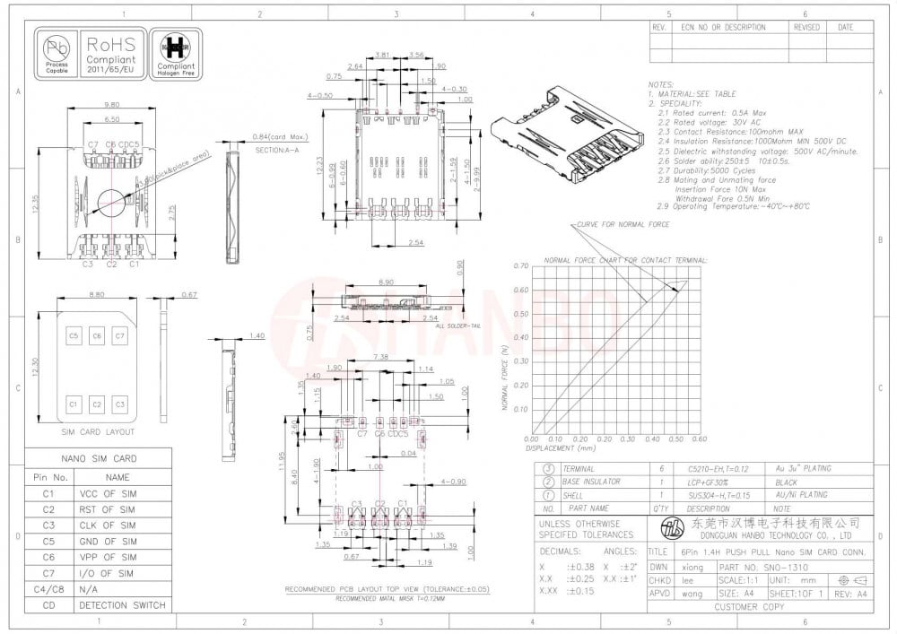 Hanbo Electronic SNO-1310 technical drawing preview