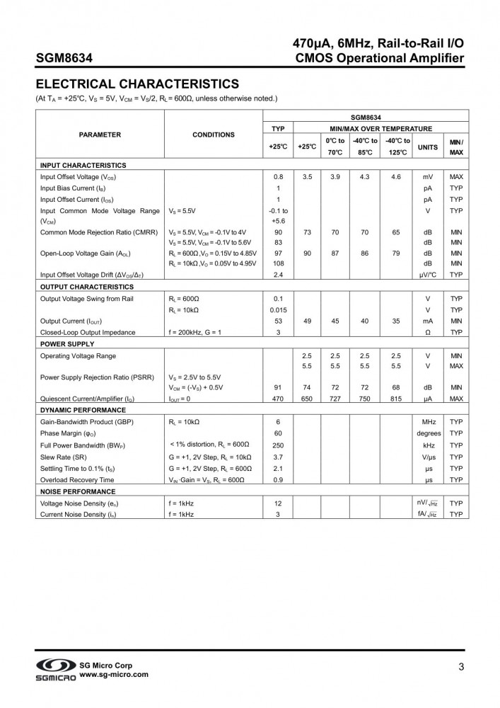 SGM8634XS14/TR datasheet page 3