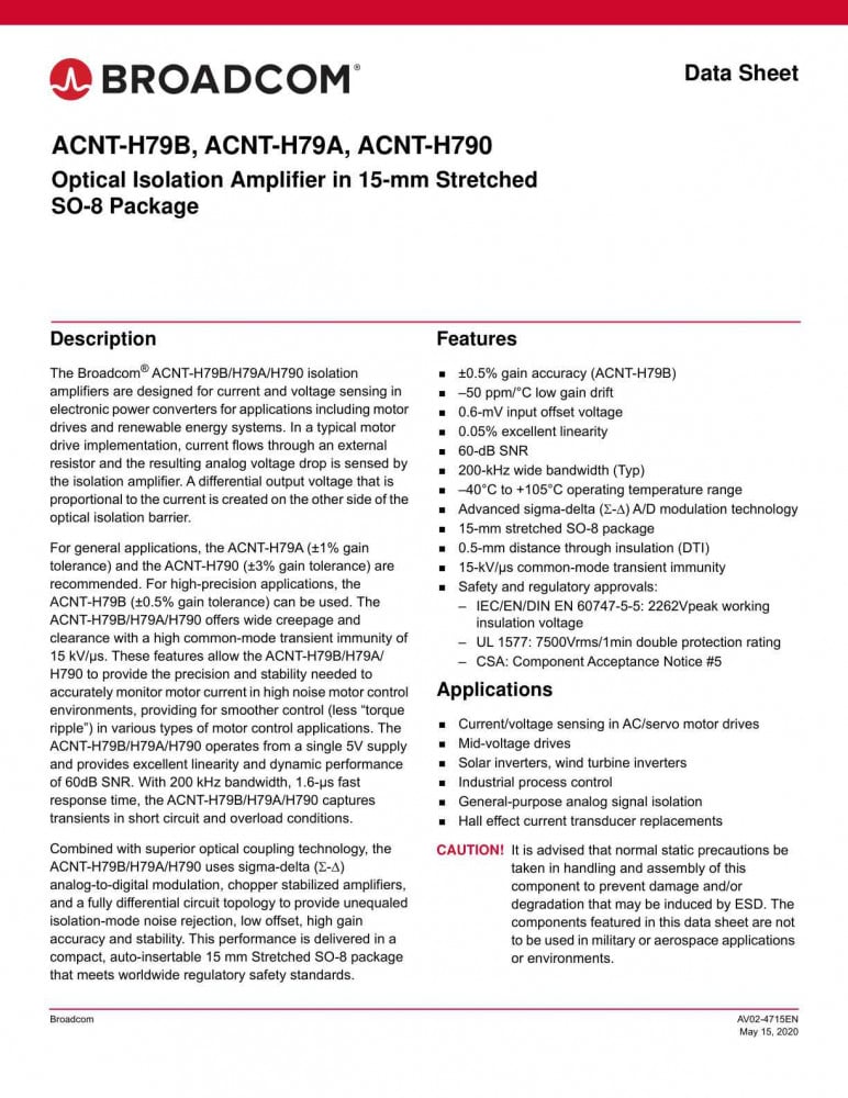 ACNT-H790 datasheet page 1