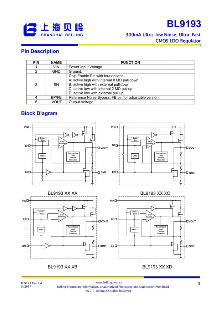 BL9193 datasheet page 3