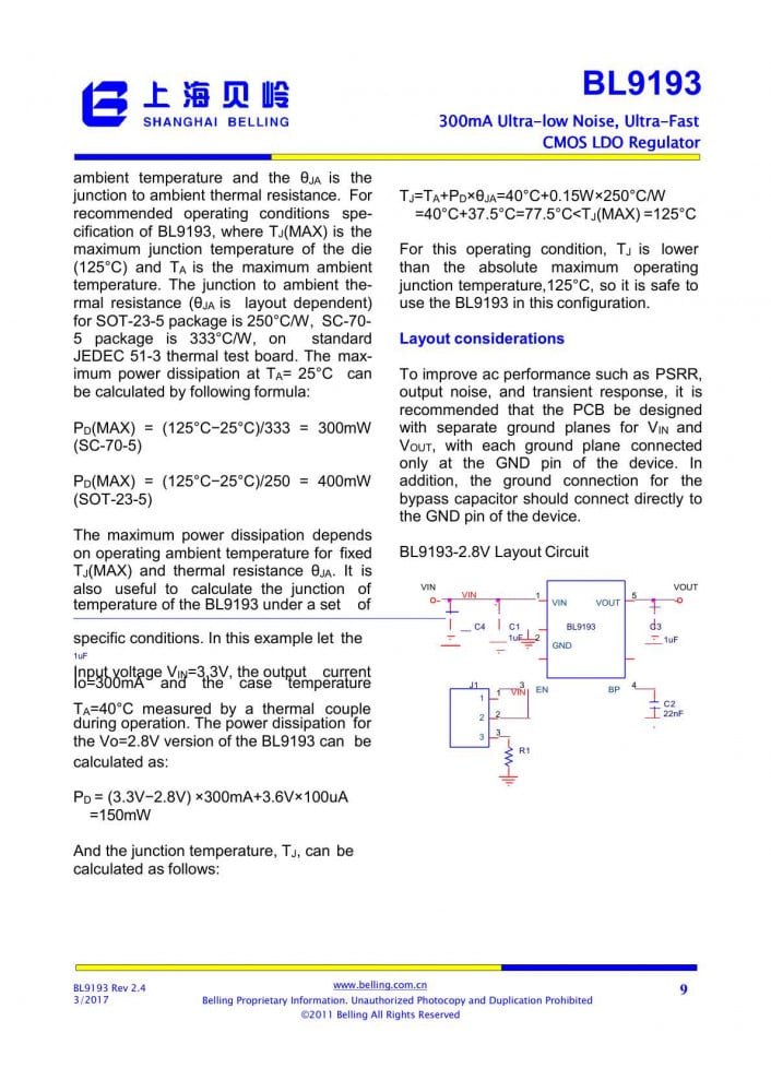 BL9193 datasheet page 9