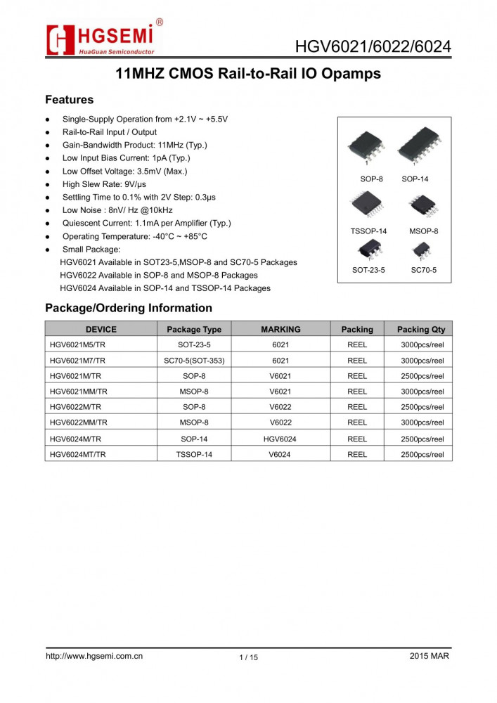 HGV6021M/TR datasheet page 1