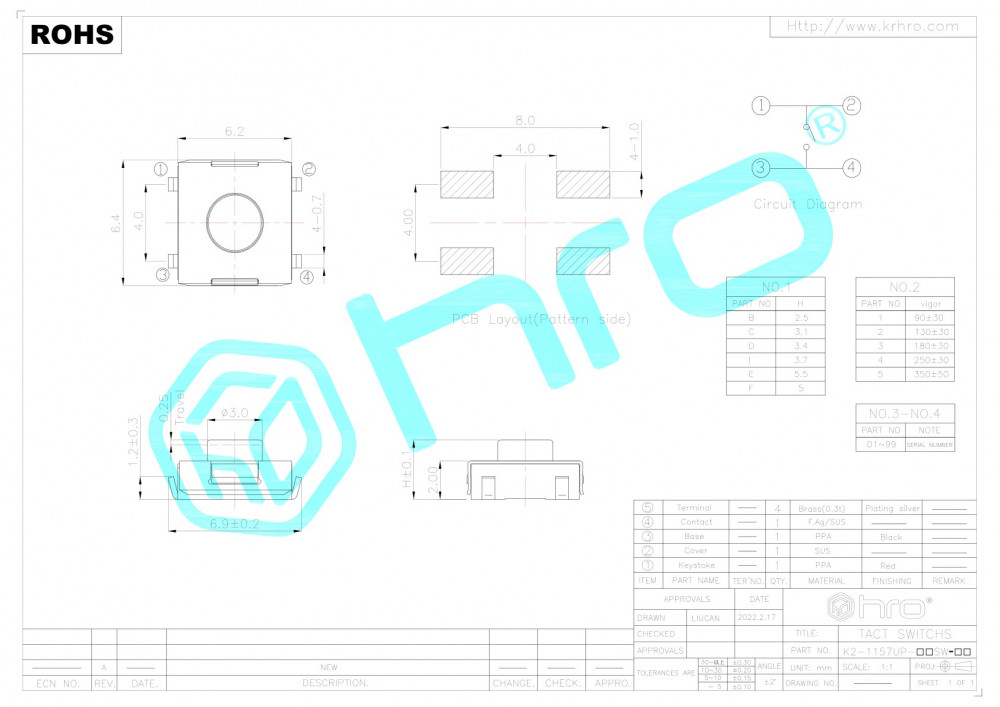 K2-1157UP-B4SW-01 technical drawing