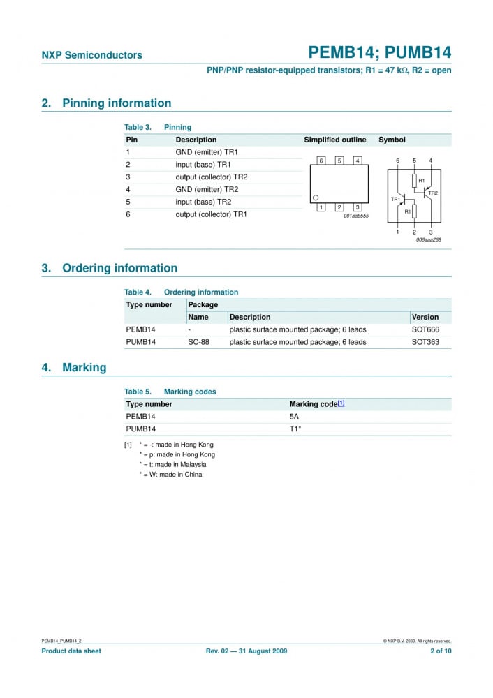 PUMB14 datasheet page 3