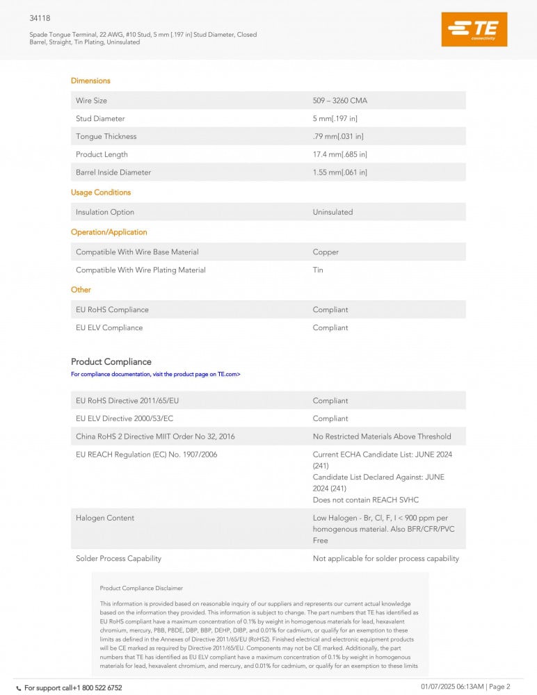 TE Connectivity 34118 document page 2