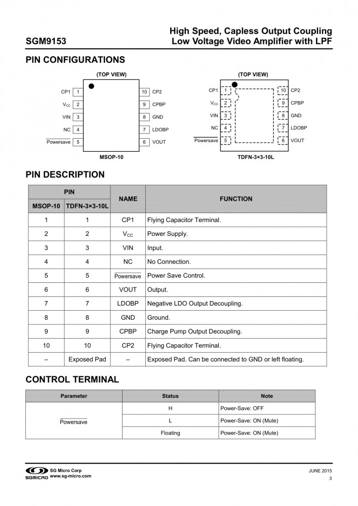 SGM9153 datasheet page 3