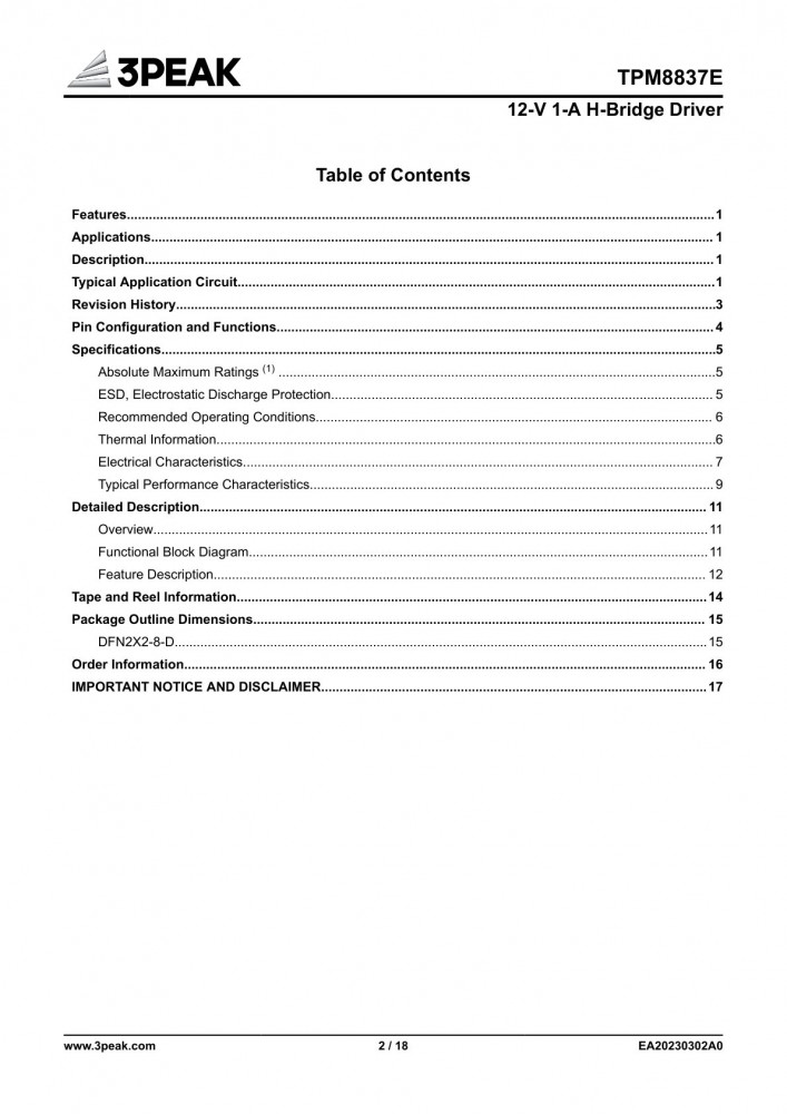 TPM8837E datasheet page 2
