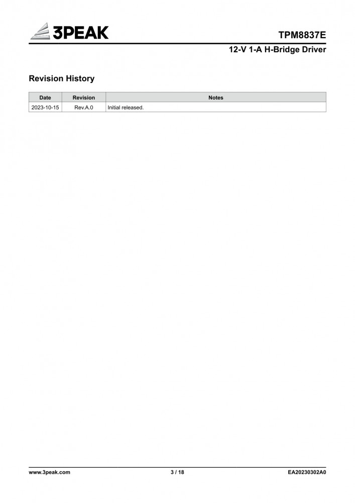 TPM8837E datasheet page 3