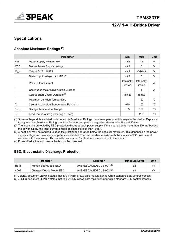 TPM8837E datasheet page 5