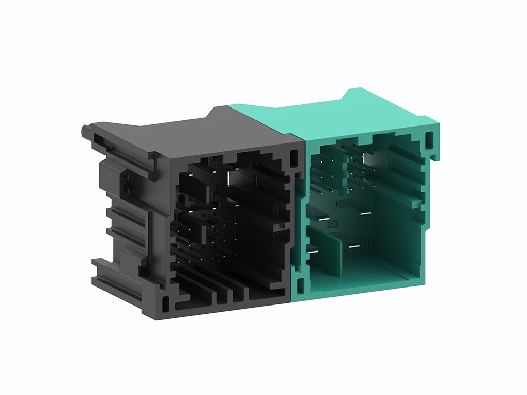 stAK50h 2 Bay Vertical Hybrid Header, 64 Circuits, Bay 1: 32 Circuits/Key 1/Black; Bay 2: 32 Circuits/Key 2/Blue; Tube