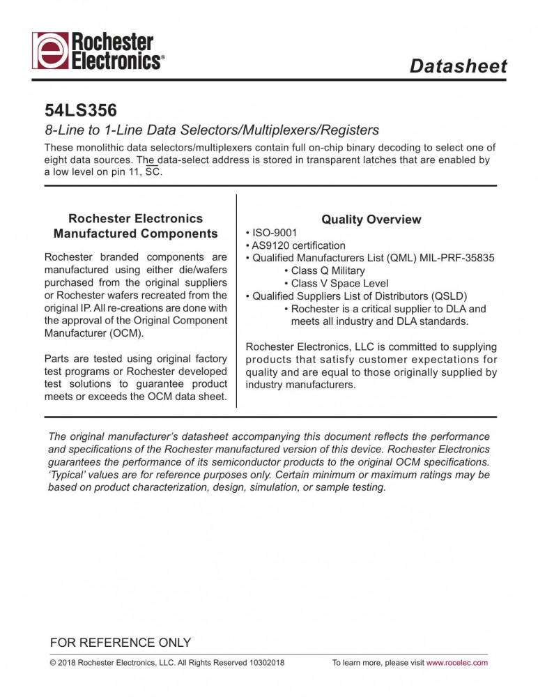 54LS356J datasheet page 1